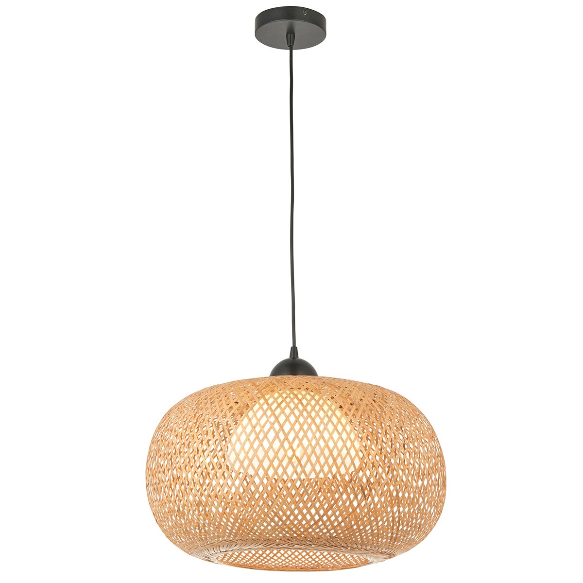 Endon Bali Ceiling Pendant Natural Bamboo Matt Black 101572