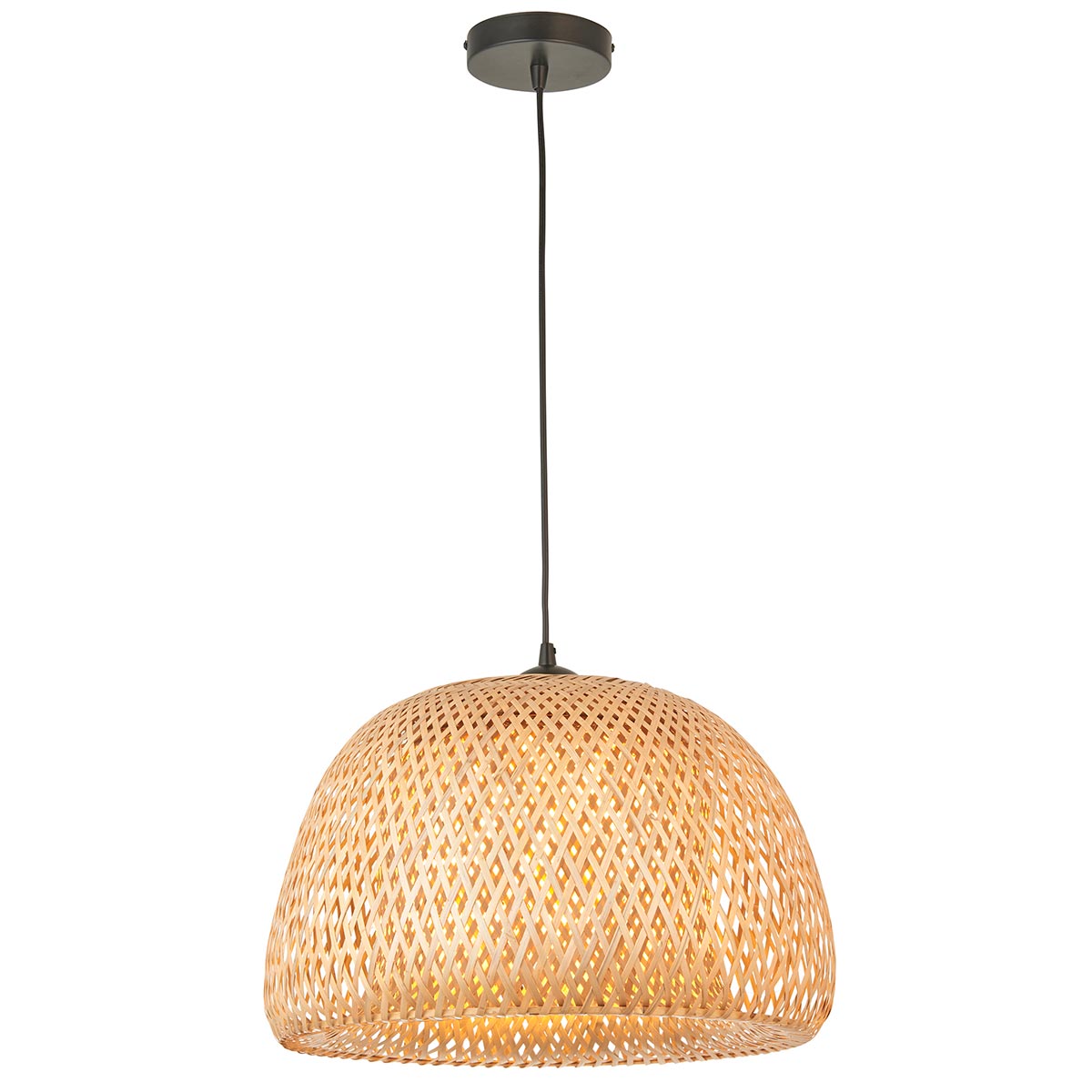 Endon Bali Natural Bamboo Ceiling Pendant Matt Black 101574