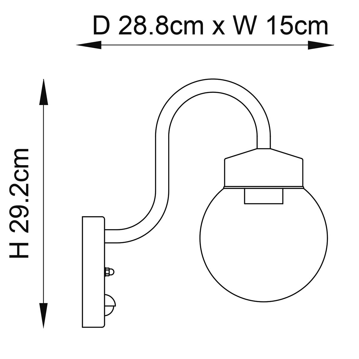 Eldon Traditional Outdoor PIR Wall Light Black IP44 103829