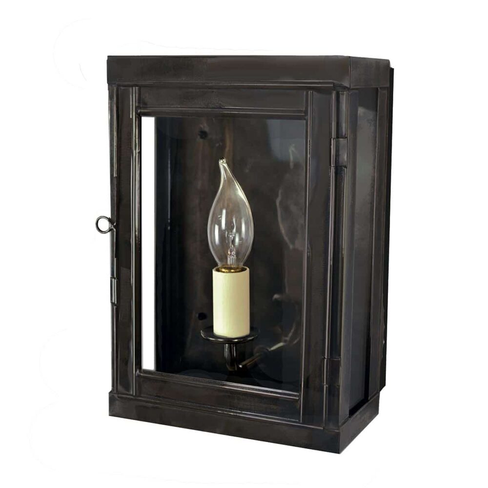 Oxbridge Small 1 Light Vintage Outdoor Box Lantern Solid Brass