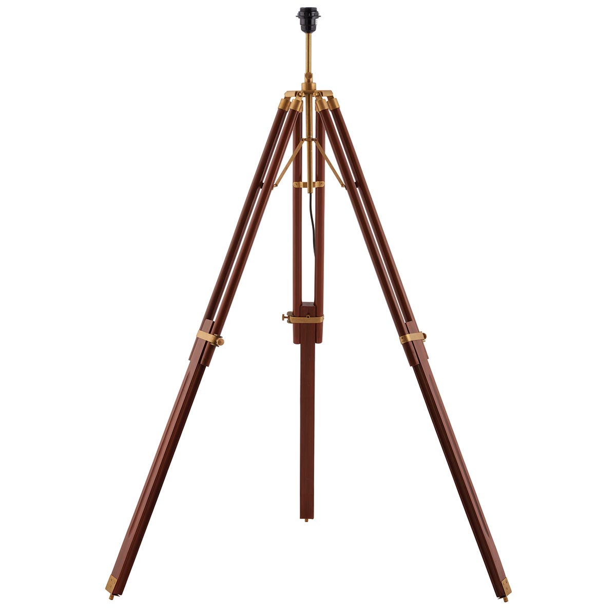 Endon Tripod Floor Lamp Base Only Dark Wood EH-TRIPOD-FLBL