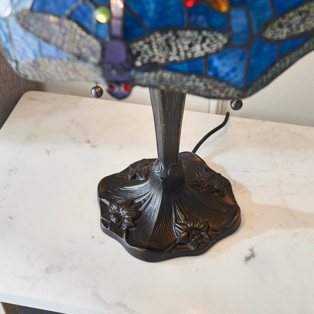 Blue Dragonfly Medium 2 Light 41cm Tiffany Table Lamp 64089