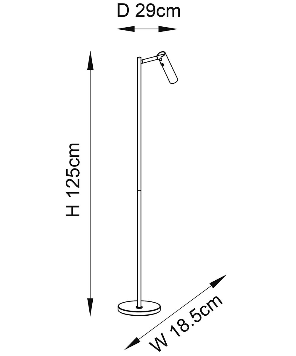 Modern LED Dedicated Floor Reading Lamp Satin Nickel 98116