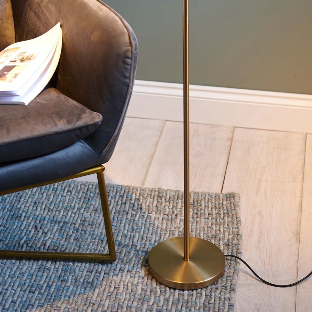 Modern LED Dedicated Floor Reading Lamp Warm Brass 99774