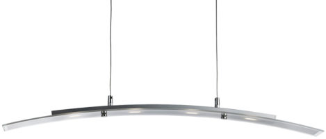 Modern Satin Silver Curved LED Ceiling Pendant Light 5064-4SS