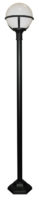 Glenbeigh Opal Globe Black Short Outdoor Lamp Post GLENBEIGH PILLAR