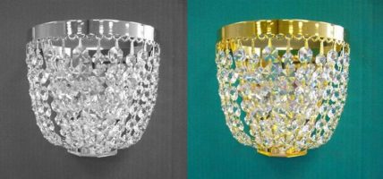 Impex Essen Strass Crystal Wall Light Polished Nickel Or Gold Plated