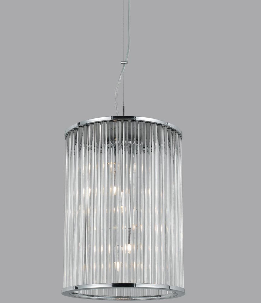 Chrome 6 Light Glass Rod Hanging Hall Lantern LG012171/06/CH