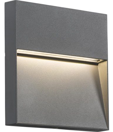 Square 4w LED Outdoor Wall Light Guide Grey IP44 | Universal Lighting