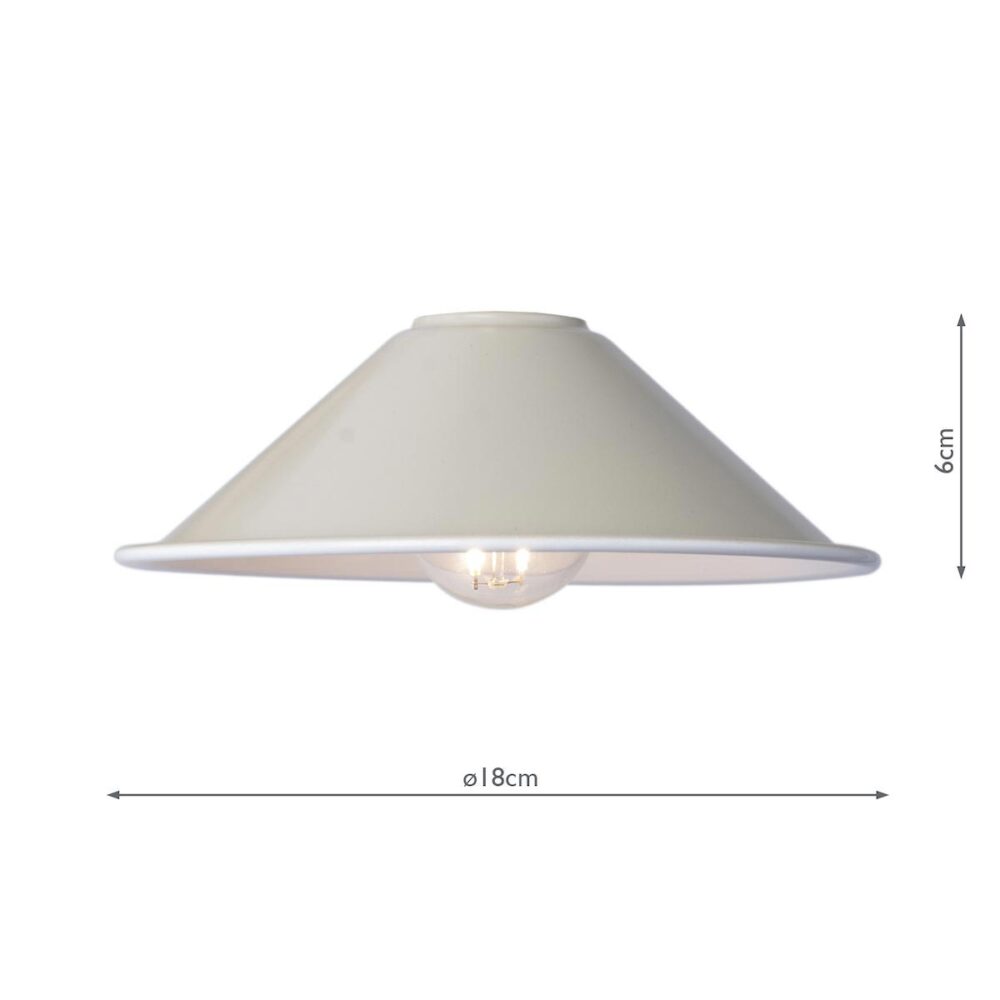 Delightful 18cm Metal Ceiling Lamp Shade Matt Taupe E14 / B22