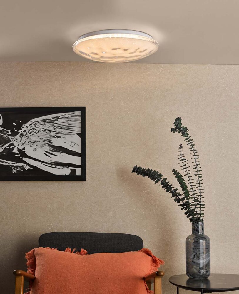 Dar Atara Flush 24W LED Ceiling Light White Acrylic ATA502