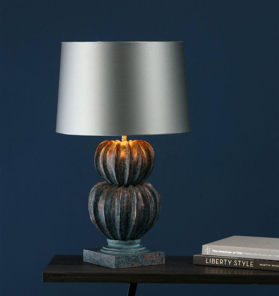 Botany Handmade Pumpkin Table Lamp Base Only Verdigris