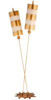 Flambeau Nettle Luxe 2 Light Large Table Lamp Silver Cream Gold Leaf