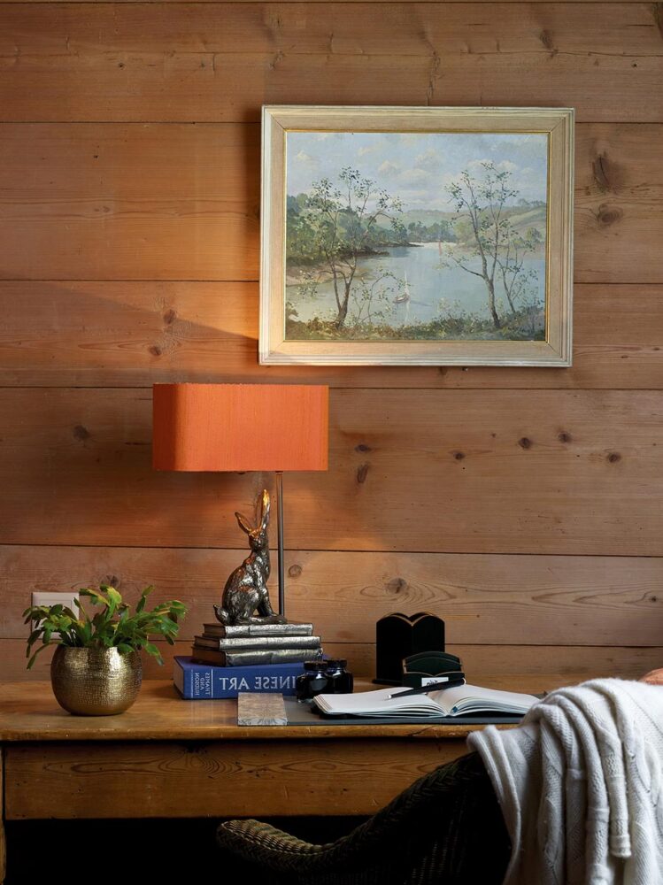 Hopper 1 Light Hare Table Lamp Base Only Right Facing Bronze