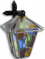 Chepstow Multi Coloured Leaded Glass Mini Outdoor Wall Lantern
