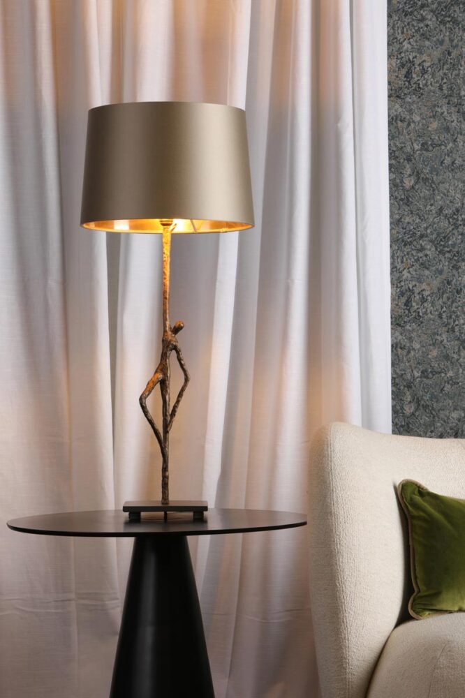 Lowry Matchstick Figurine Table Lamp Base Only Bronze Finish