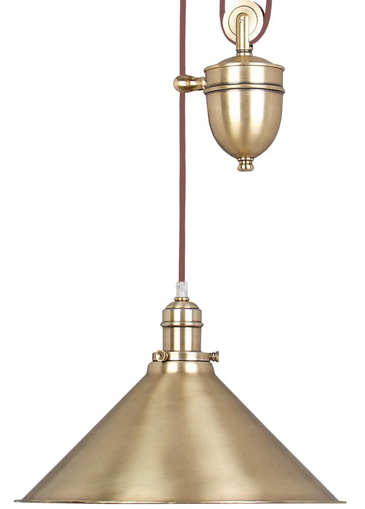Elstead Provence Rise & Fall Pulley Ceiling Light Aged Brass PV/P AGB