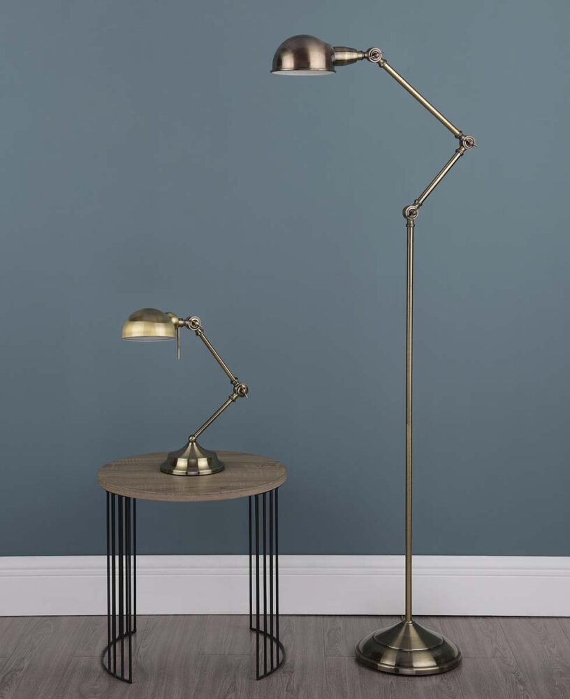 Ranger Adjustable Art Deco Style Desk Lamp Antique Brass