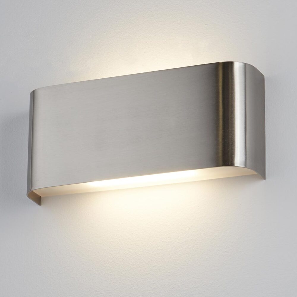Match Box Modern LED Wall Up & Down Wall Washer Light Satin Silver
